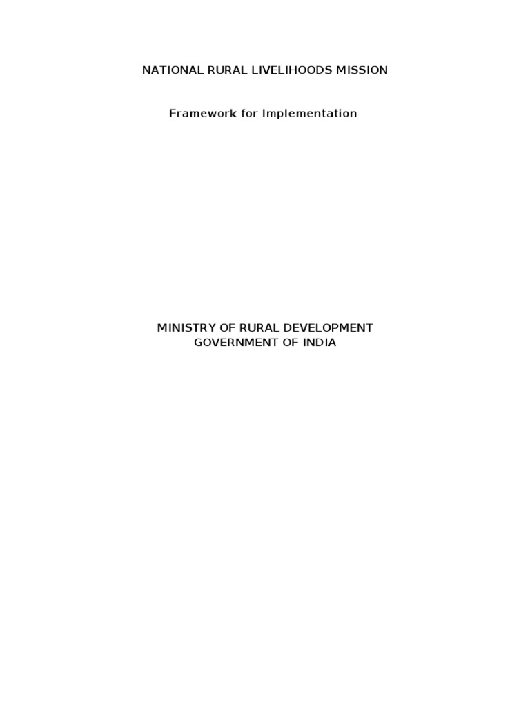 NRLM Draft Guidelines | PDF | Poverty | Poverty & Homelessness
