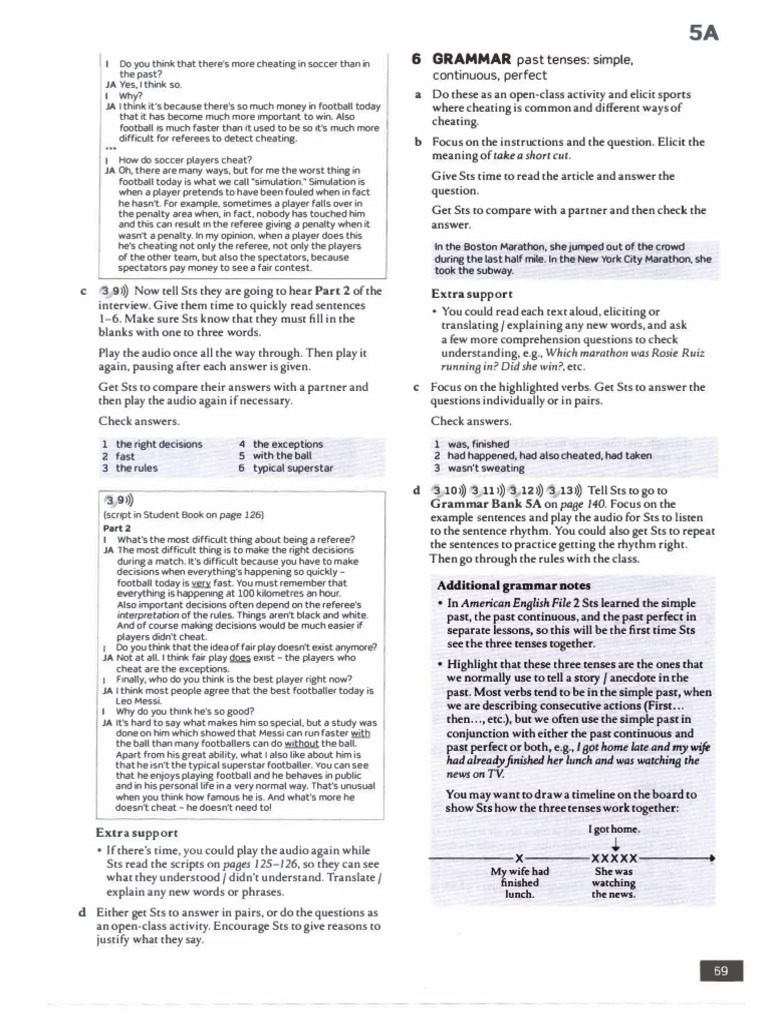 AEF3 - Part of Worksheet | PDF | Grammatical Tense | Association Football