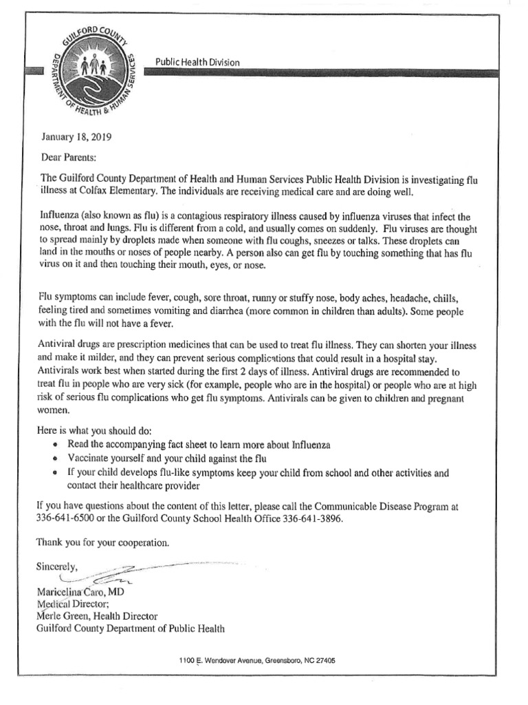 Parents Get Letter From Health Department If Child's School Has High ...
