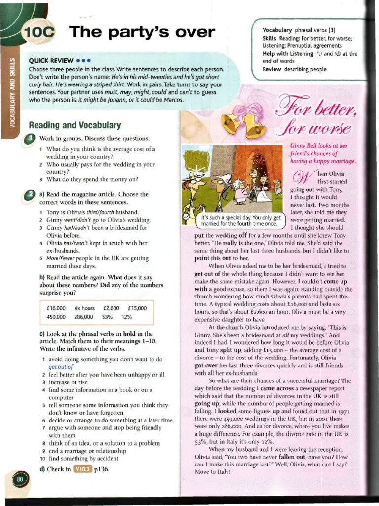 Phrasal Verbs, Wedding | PDF