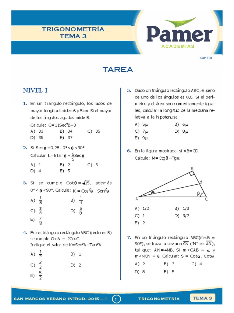 Trigonometria Sem 3 | PDF | Triángulo | Trigonometría Trigonometria Sem 3 | PDF | Triángulo | Trigonometría