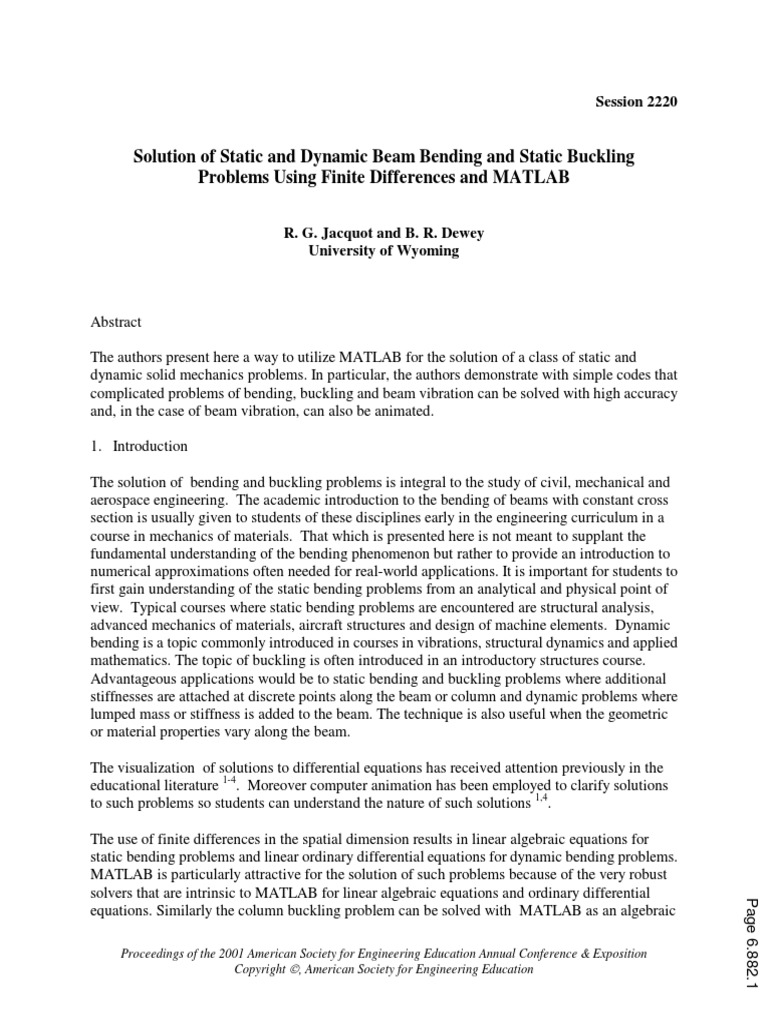 Statics Problems in Matlab | PDF | Bending | Beam (Structure)