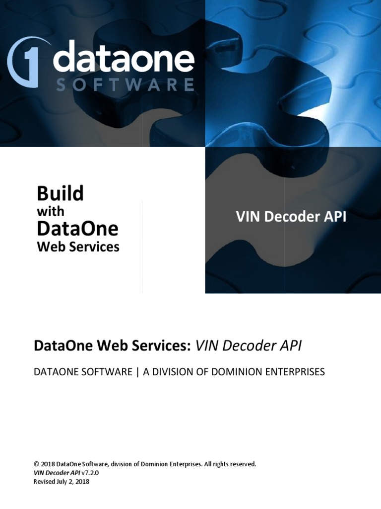 Vin Decoder 720 User Guide | PDF | Json | Web Service