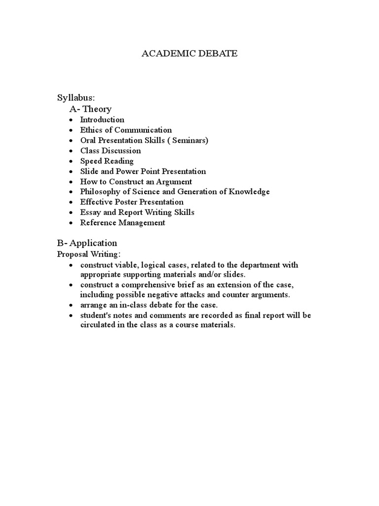 A - Academic Debate | PDF | Argument | Reading Comprehension
