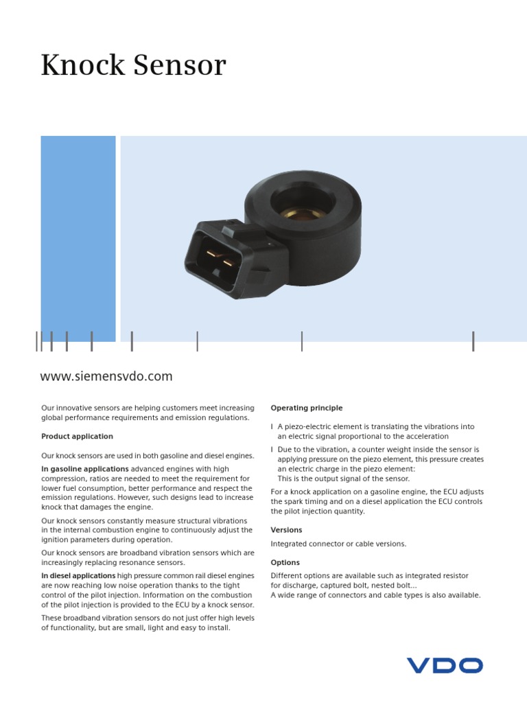 Knock Sensor: New Modular System For Cable Puller Actuators | PDF ...