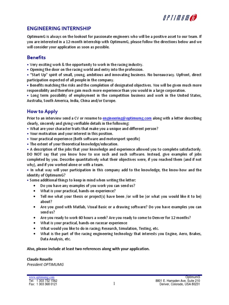 Engineering Internship1 | PDF | Internship | Job Hunting