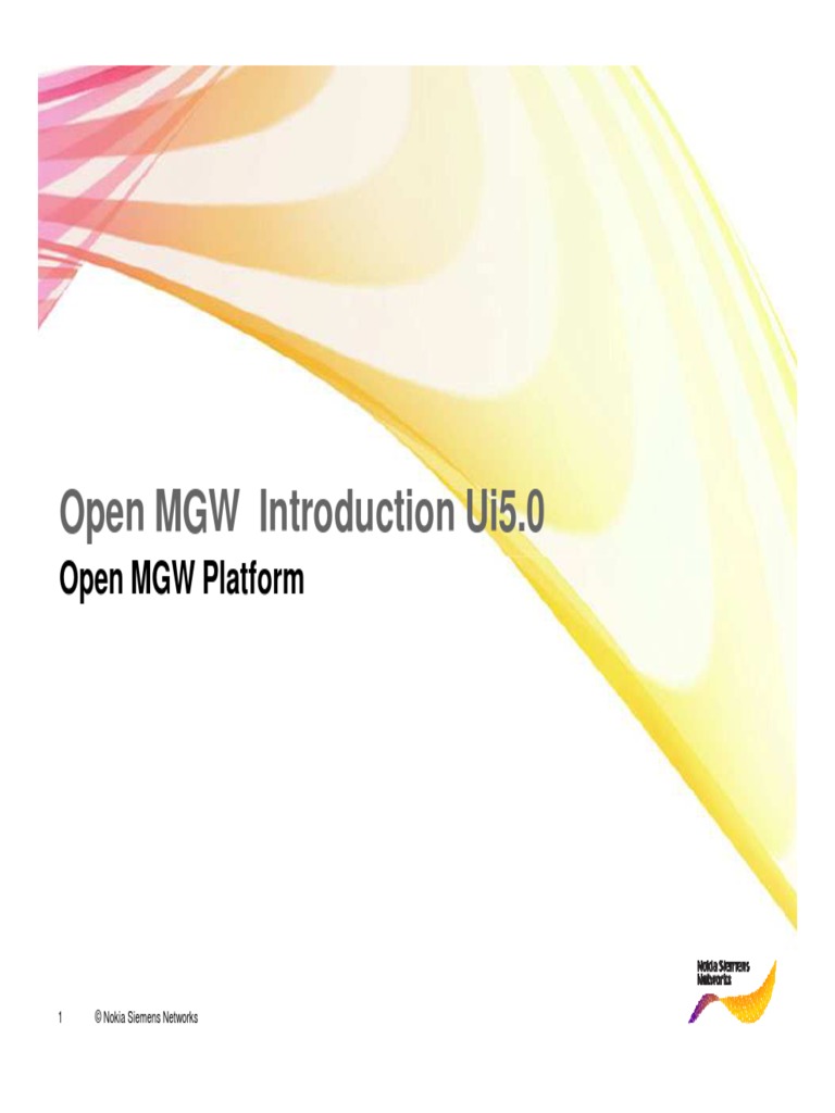 Open MGW Introduction Ui5.0 Open MGW Pla PDF | PDF | Computer Cluster | Gateway (Telecommunications)