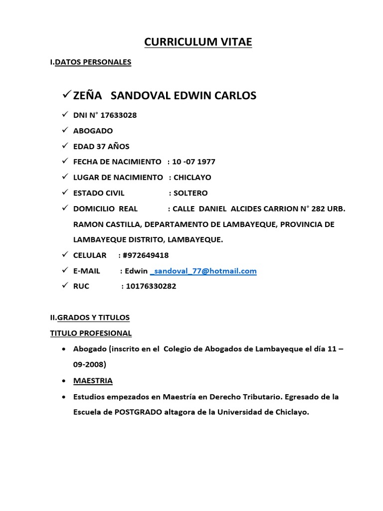 Curriculum Vitae ..Edwin | PDF