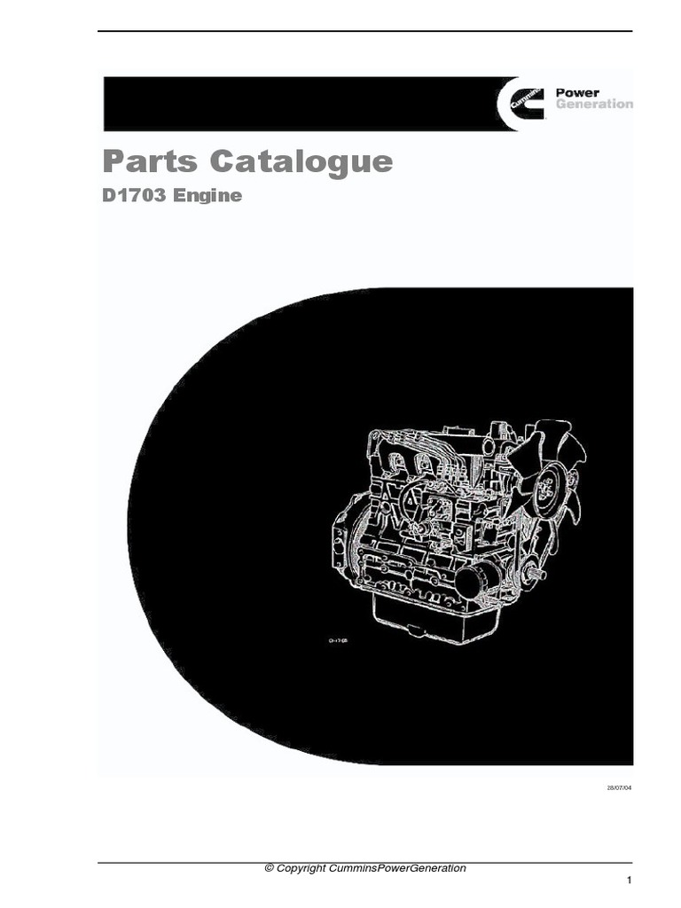 Cummins D1703 Engine Parts Catalog PDF | PDF | Manufactured Goods | Engines
