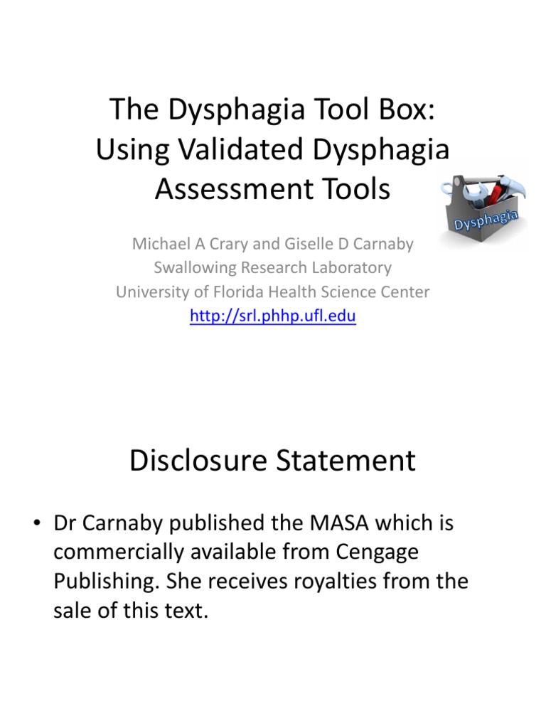 1533 The Dysphagia Toolbox Validated Assessment Tools For Dysphagia In
