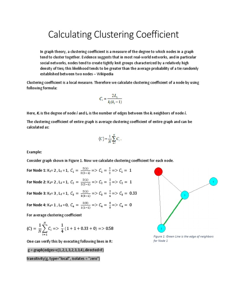 Calculating Clustering Coefficient | PDF