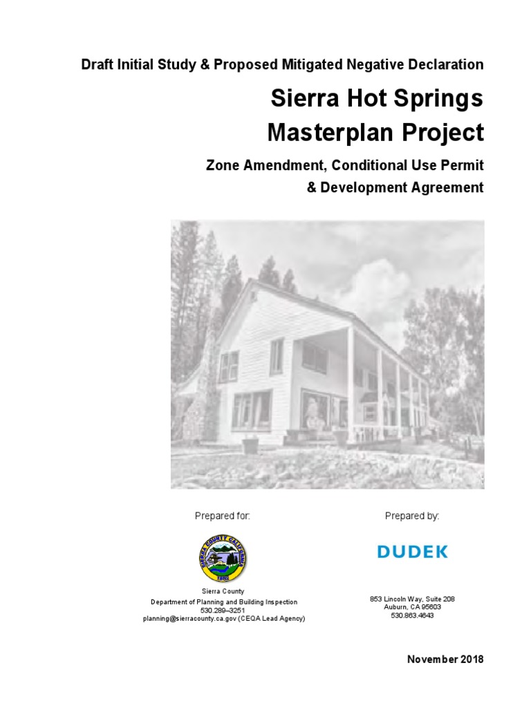 Draft Study On Sierra Hot Springs Project | PDF | Archaeology | Dust