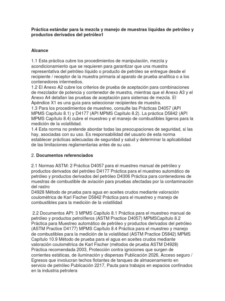 Traduccion Astm D5854 | PDF | Petróleo | Lentes