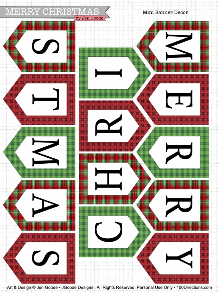 Merry Christmas Mini Banner Set | PDF