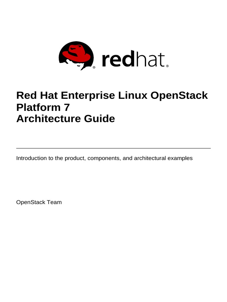 Red Hat Enterprise Linux OpenStack Platform 7 Architecture Guide en US ...
