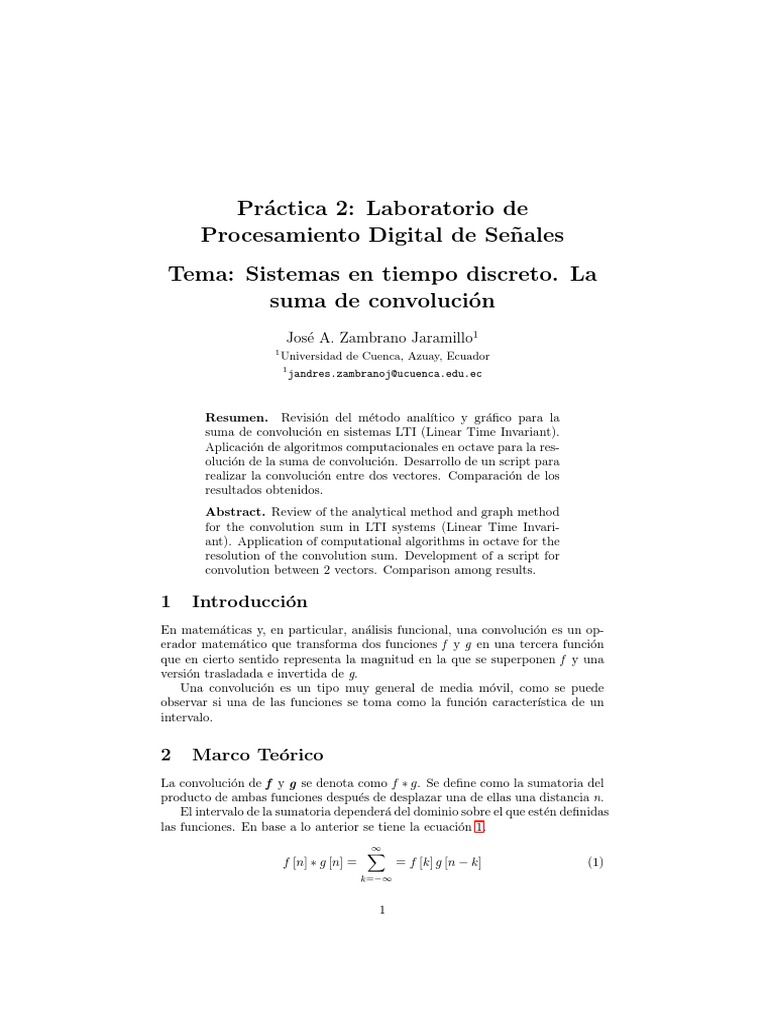Suma de Convolución en Sistemas LTI | PDF | Circunvolución | Objetos ...