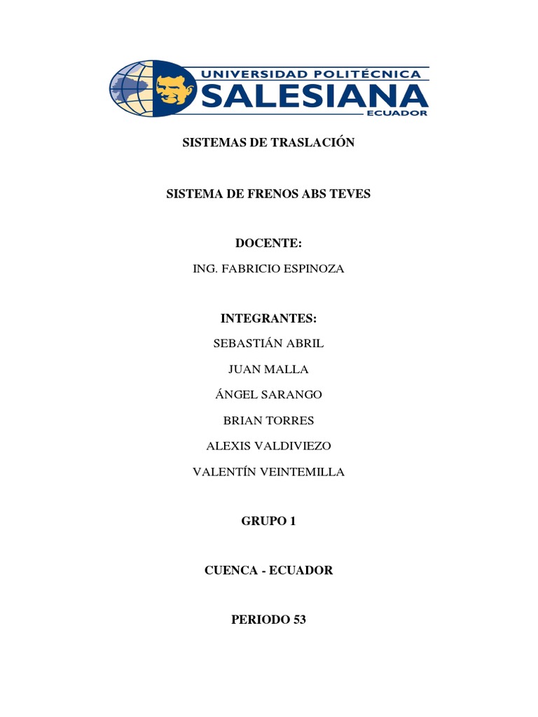 Diagrama y Funcionamiento del ABS Teves | PDF | Sistema de freno ...