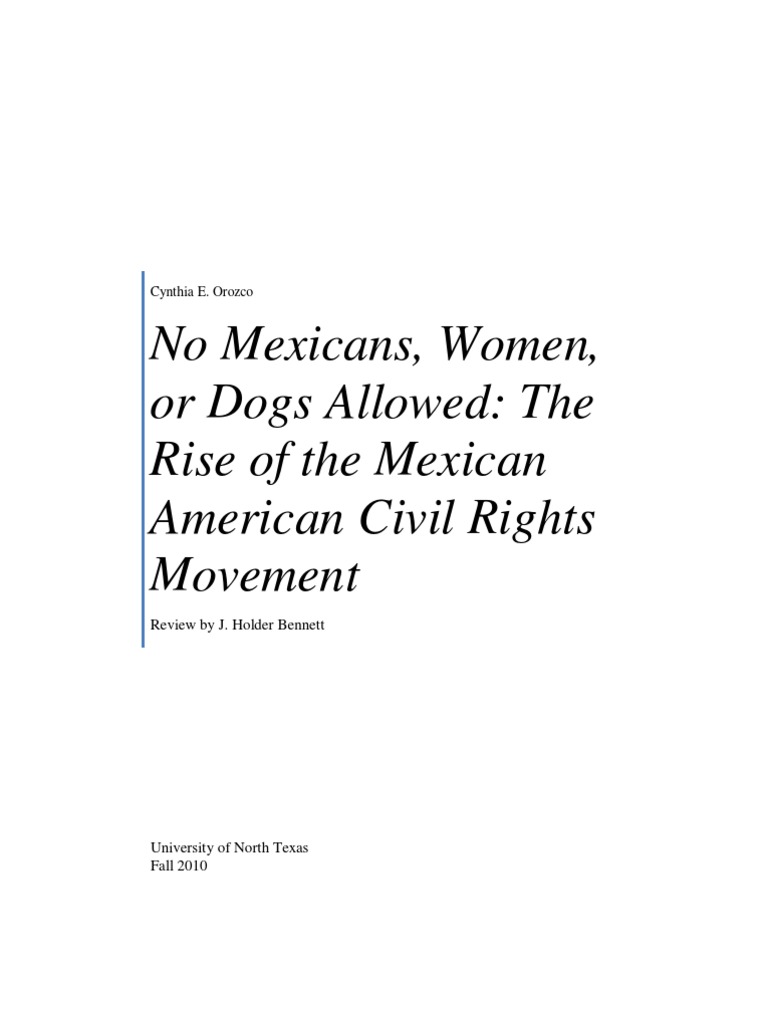 Review of Orozco's "No Mexicans, Women, or Dogs Allowed: The Rise of ...