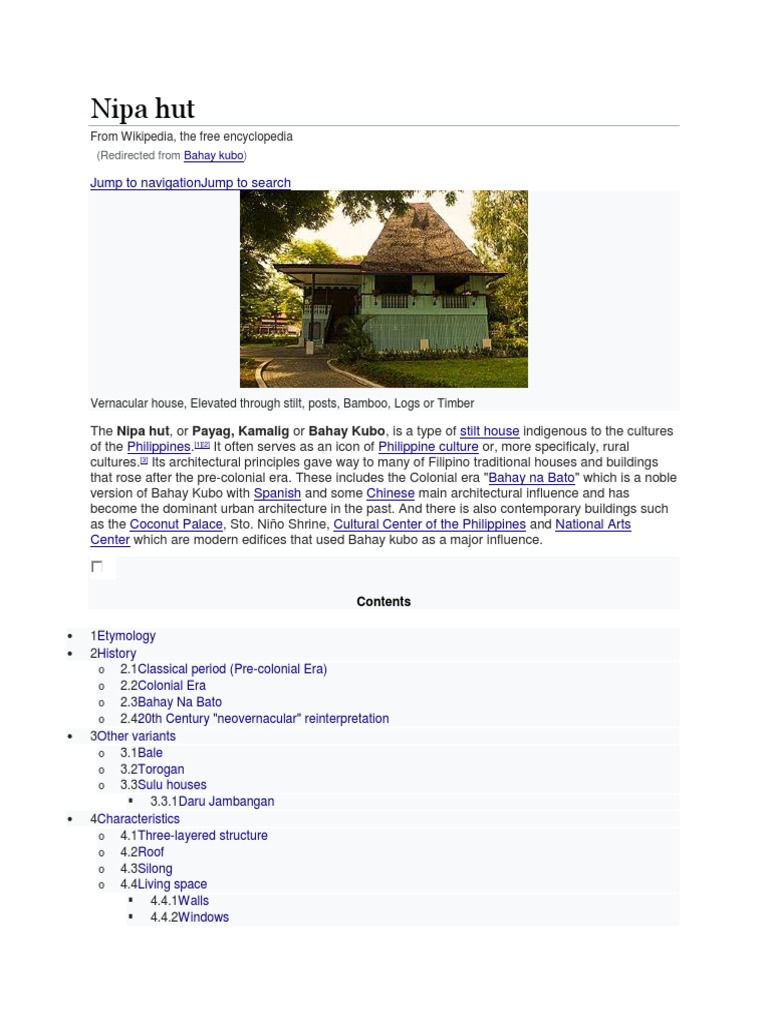 Nipa Hut | PDF | Houses | Philippines