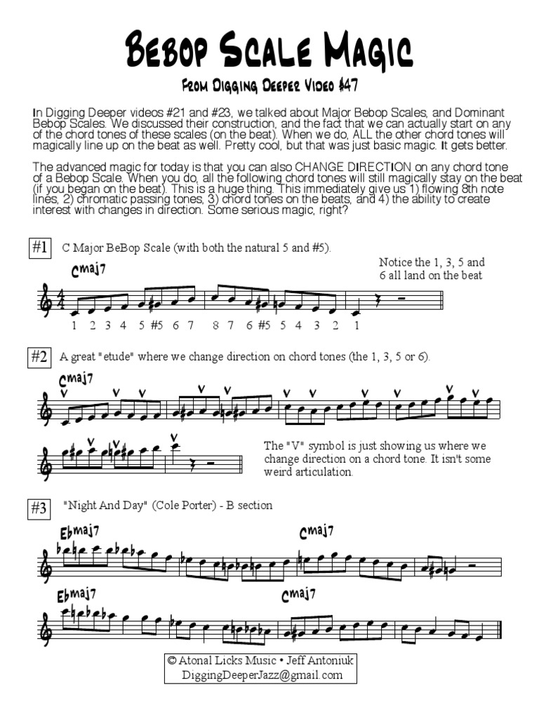 #47 - BeBop Scale Magic (Antoniuk) | PDF | Chord (Music) | Musical ...