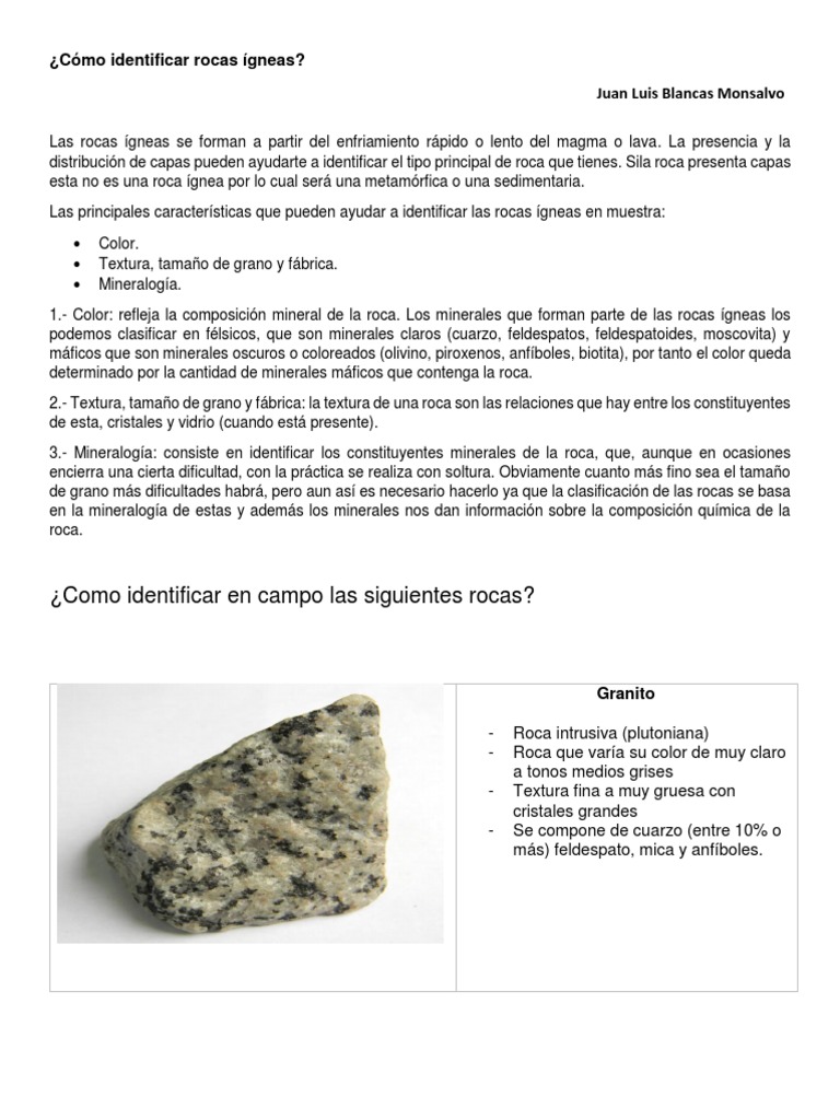 Rocas Igneas | PDF | Roca ígnea | Minerales