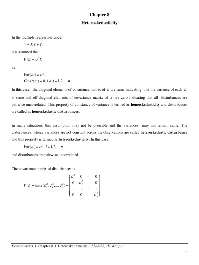 Understanding Heteroskedasticity in Econometrics | PDF ...