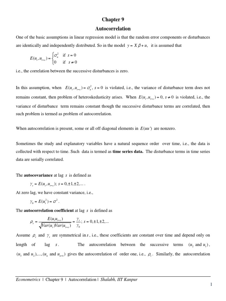 Analysis of Autocorrelation in Time Series Data and its Impact on Linear Regression Modeling ...