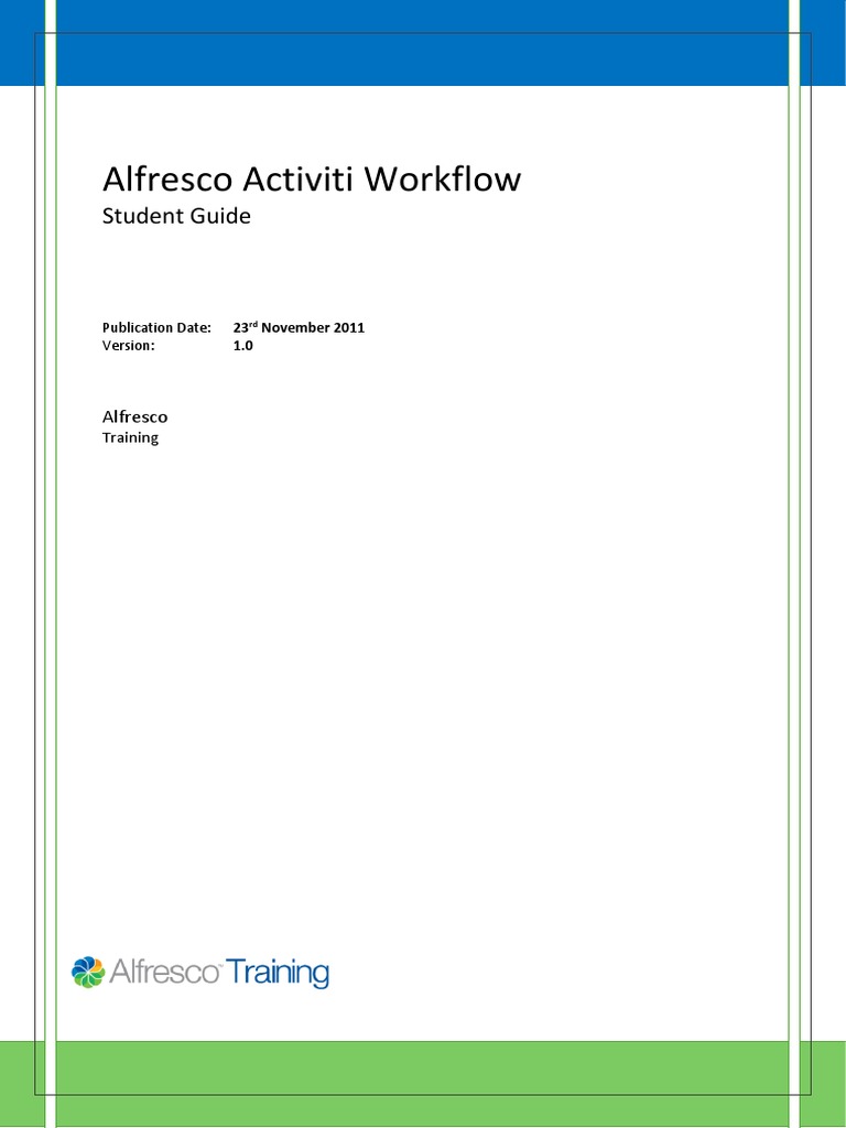 Alfresco Activiti Workflow - Student Guide | PDF | Business Process | Trademark