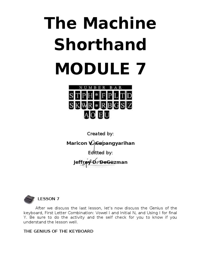 The Machine Shorthand: Maricon V. Capangyarihan | PDF | Shorthand ...