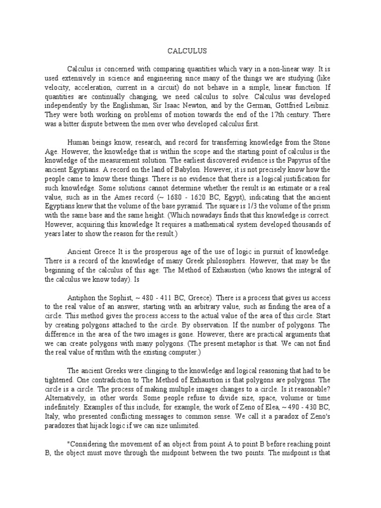 Math - Calculus Essay | PDF | Calculus | Differential Calculus