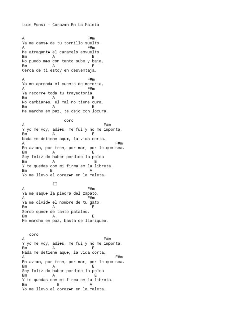 Luis Fonsi - Corazón en La Maleta | PDF | Ocio