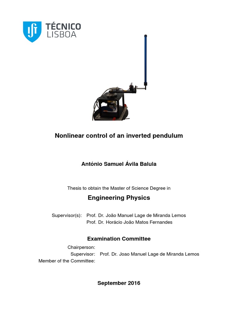 Nonlinear Control of An Inverted Pendulum | PDF | Optimal Control ...