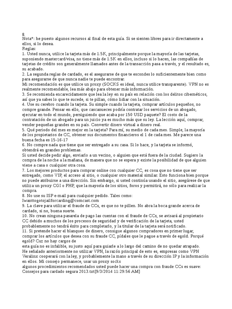 Tips para Carding Noobs PDF | PDF