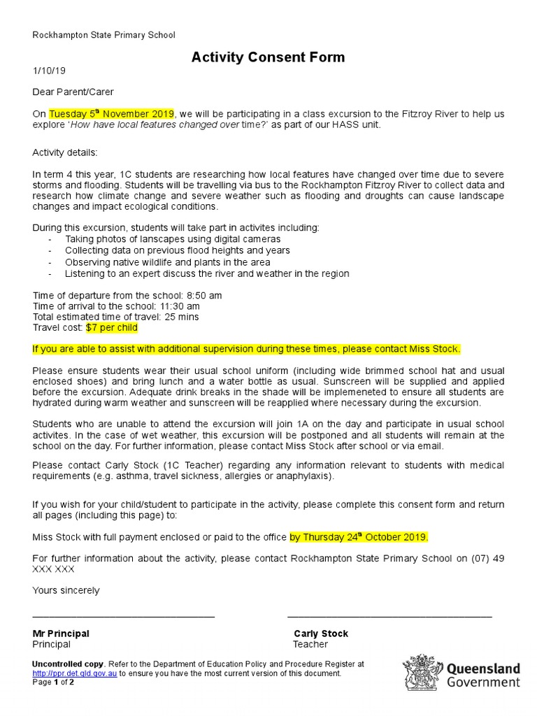 Permission Form | PDF | Consent | Insurance