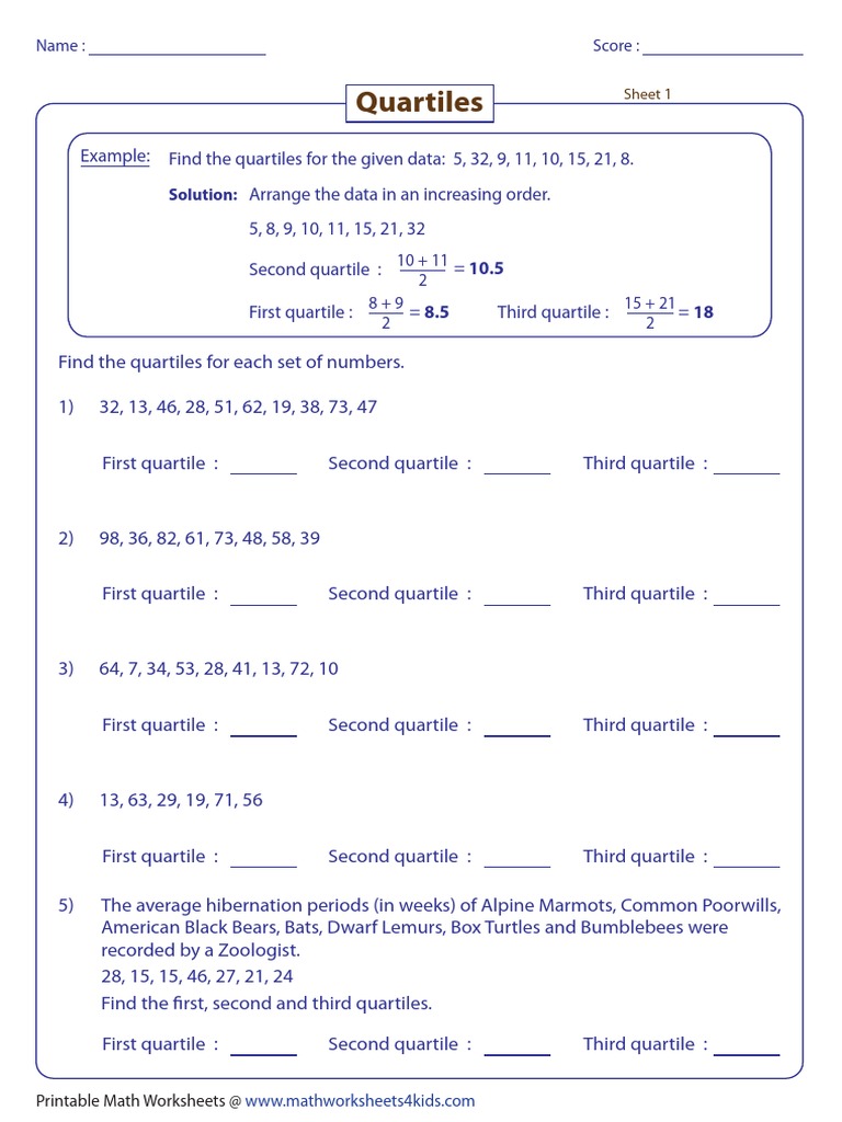 Calculating Quartiles: Finding the First, Second and Third Quartiles ...