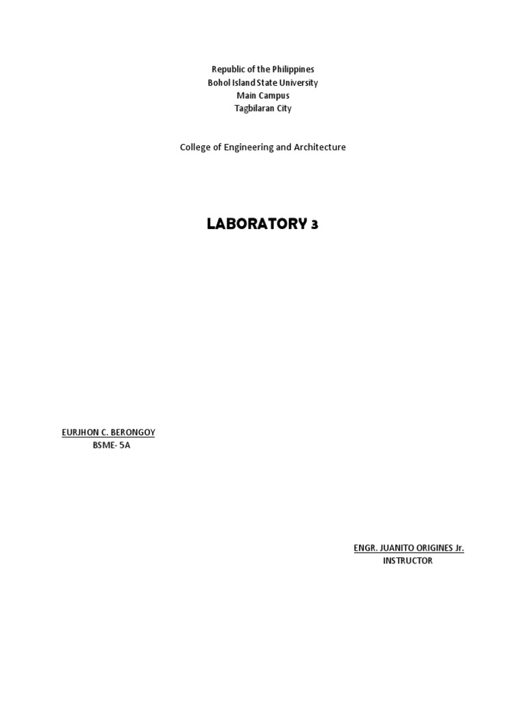 Laboratory 3: College of Engineering and Architecture | PDF