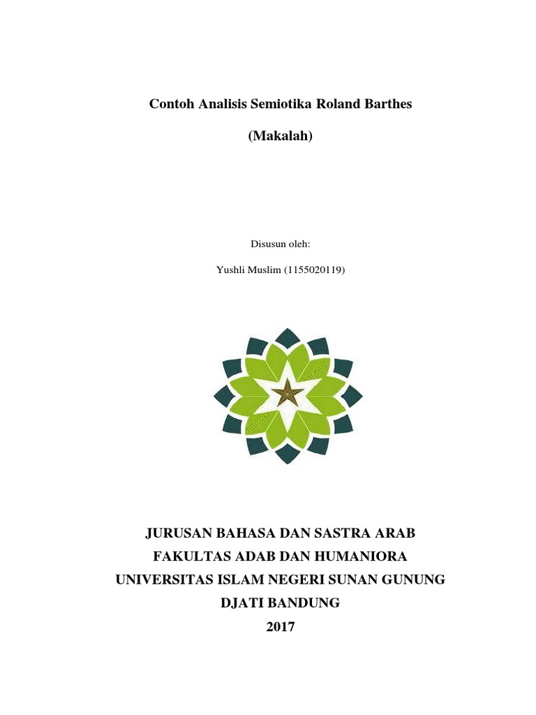 Contoh Analisis Semiotika Roland Barthes | PDF