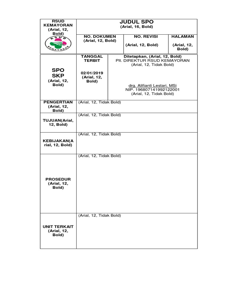 Contoh Spo Tata Naskah | PDF
