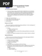 Test Design Specification Template | PDF | Specification (Technical ...
