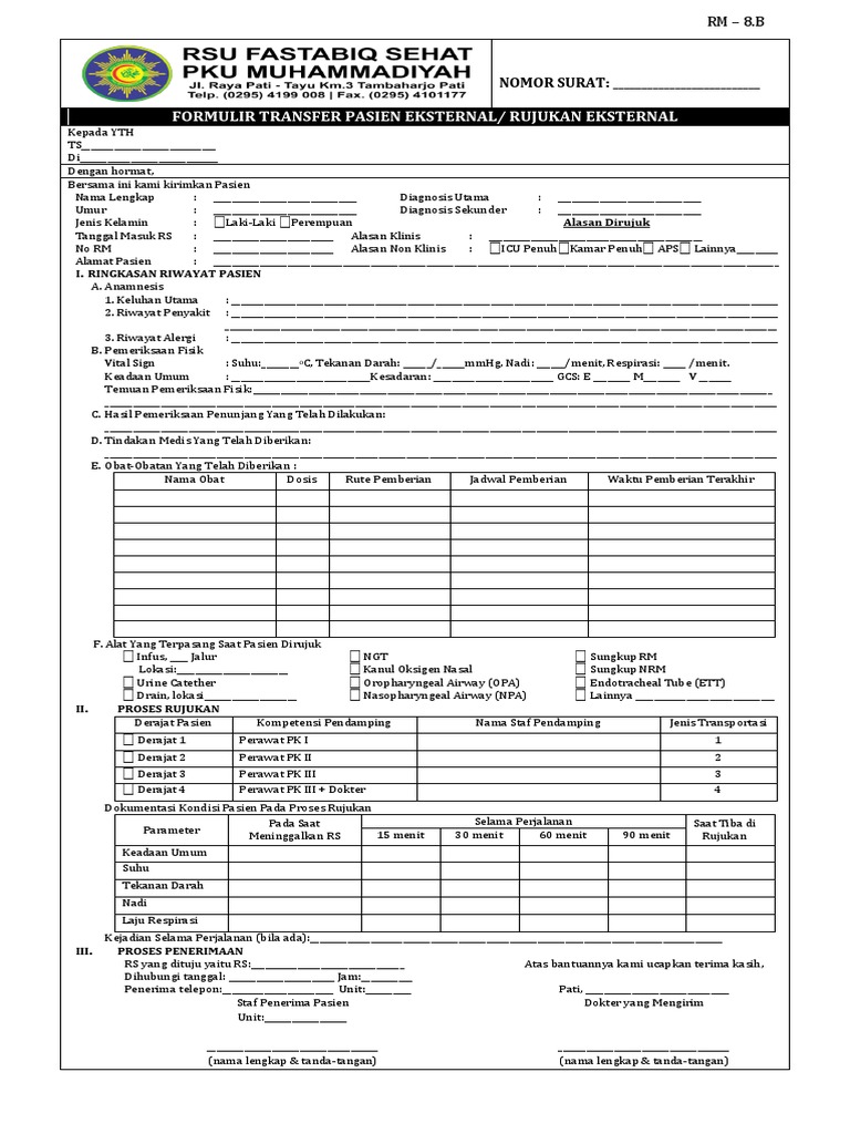 RM - 8.b Formulir Transfer Eksternal NCR | PDF
