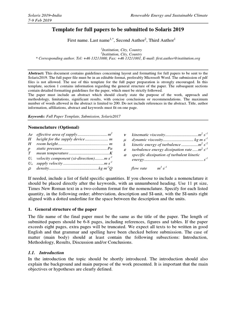 SOLARIS 2019 Paper Template | PDF | Turbulence | Paragraph