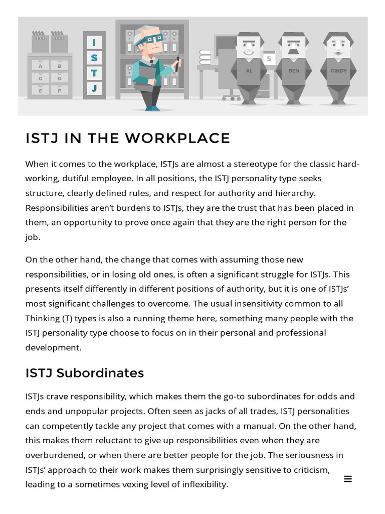ISTJ in The Workplace - 16personalities | PDF | Hierarchy ...