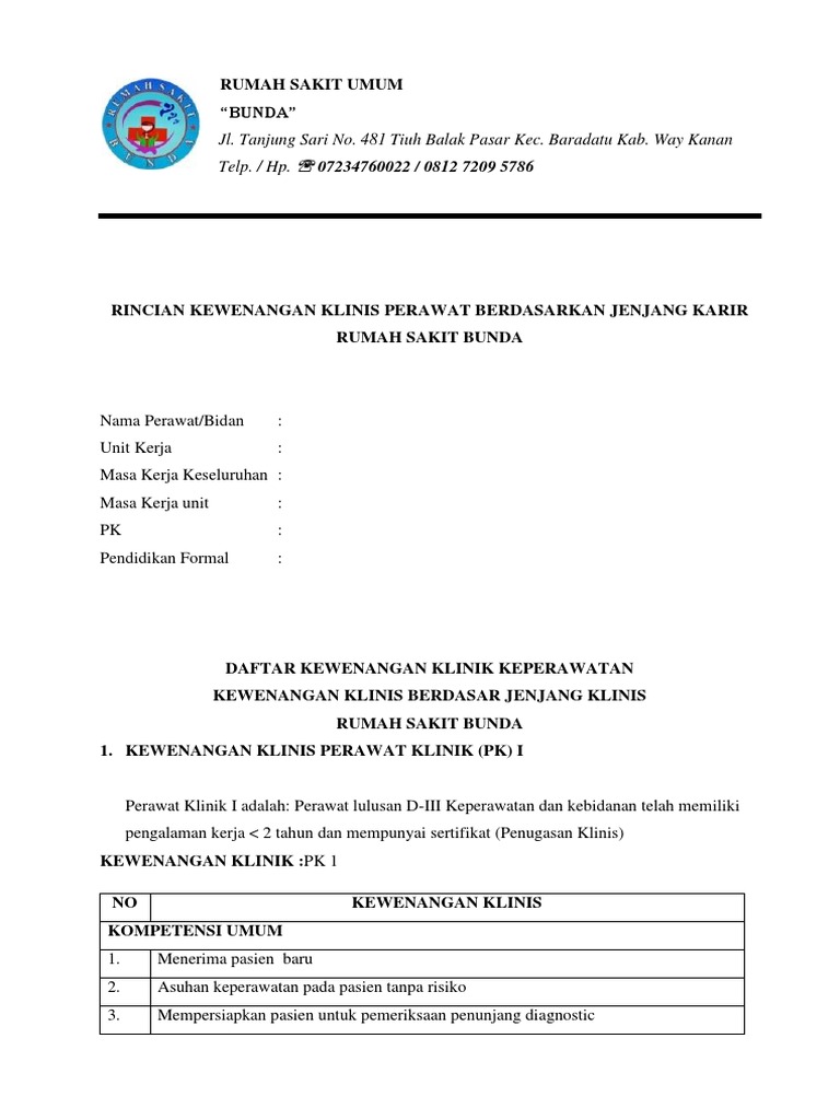 RKK PK 1 Perawat | PDF | Pengembangan Diri