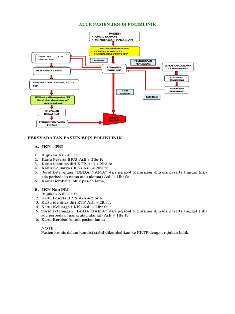 Alur Pendaftaran Pasien BPJS Poliklinik | PDF