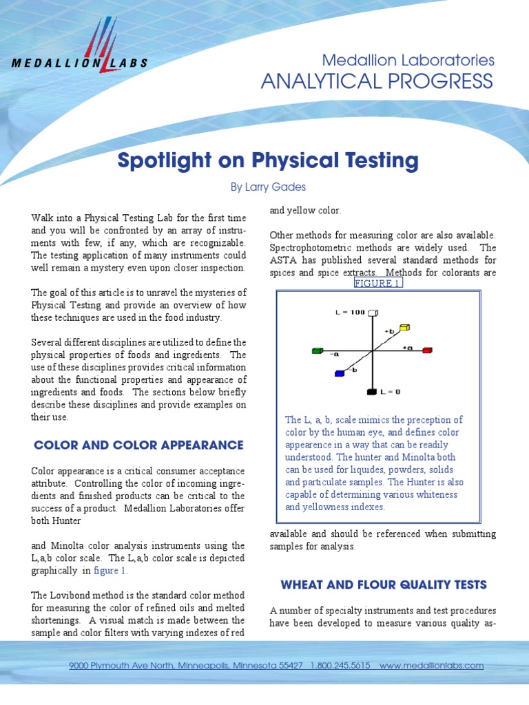 Spotlight On Physical Testing: Analytical Progress | PDF | Differential ...