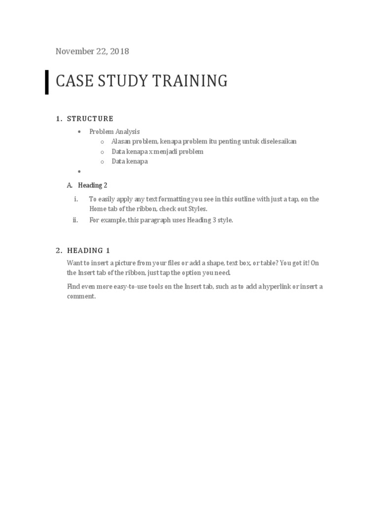 Case Study Training Structure Guide | PDF | Business | Art