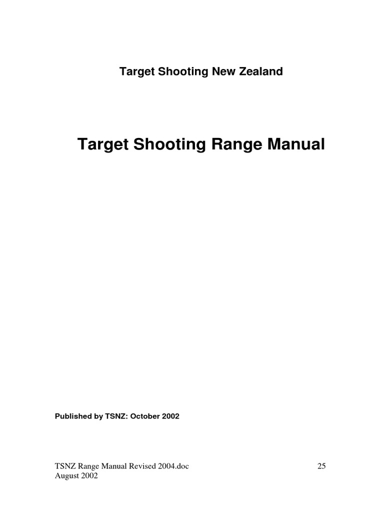 TSNZ Target Shooting Range Manual | PDF | Firearms | Rifle