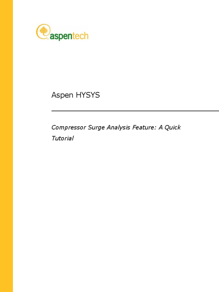 Aspen HYSYS Compressor Surge Analysis Feature Tutorial | PDF | Trademark | Valve