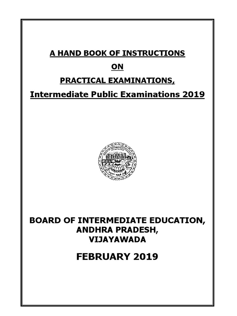 Hand Book of Practical Examinations IPE 2019 | PDF | Test (Assessment)