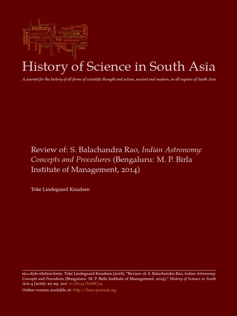 History of Science in South Asia | PDF | Te X | Astronomy